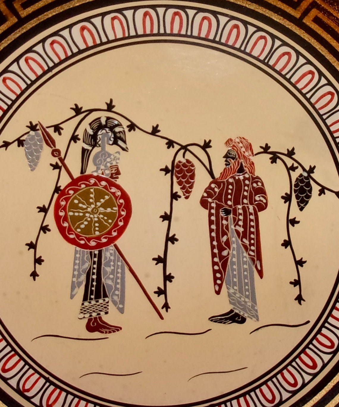 MINERVA DIONYSOS PLATE Mythology Greece Handmade Painted - Etsy