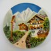 WESTERN GERMANY PLATE Alpine Embossed Vintage Mountains Chalet Snow ...