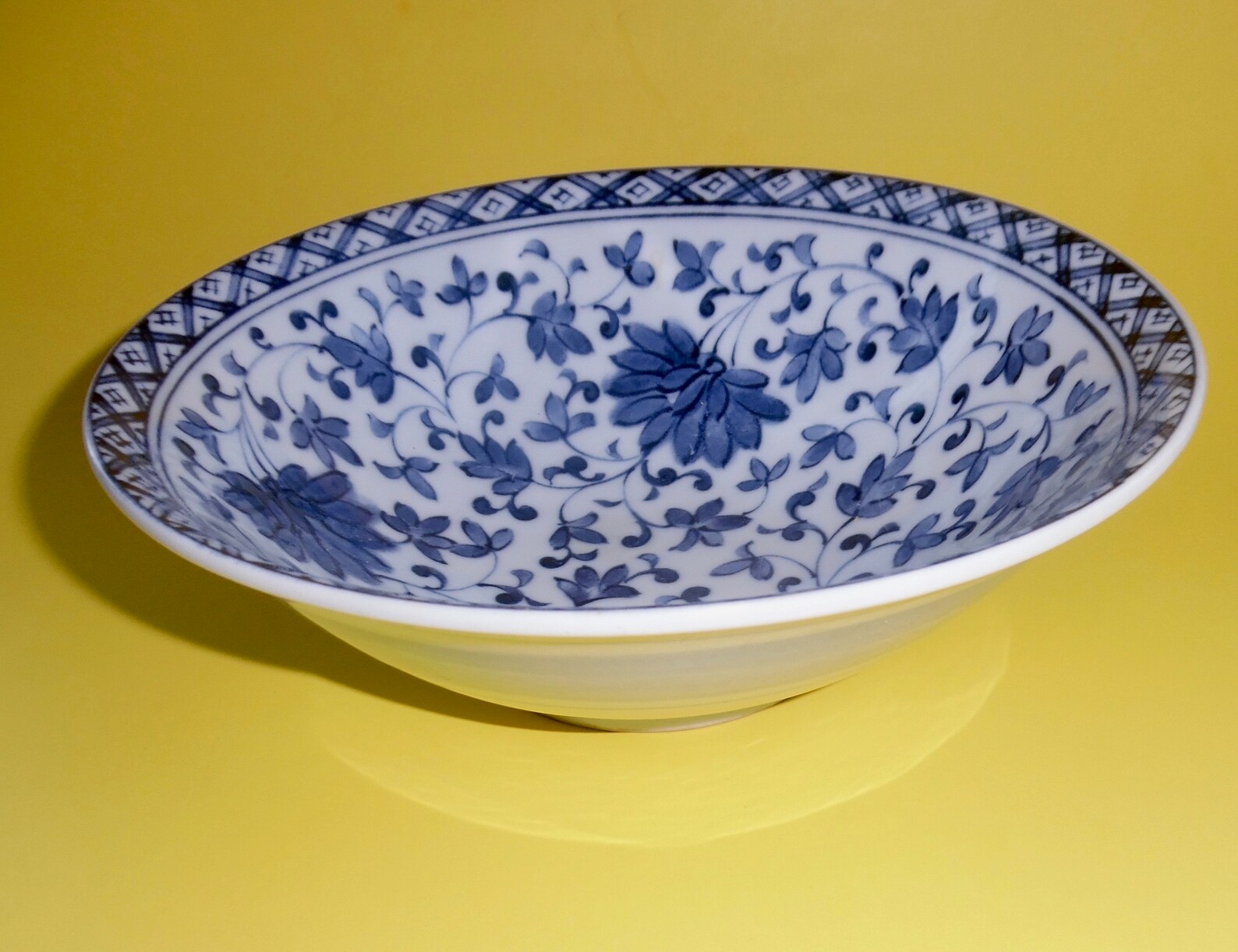 BLUE WHITE BOWL Japanese Chinese Asian Chrysanthemum Floral | Etsy