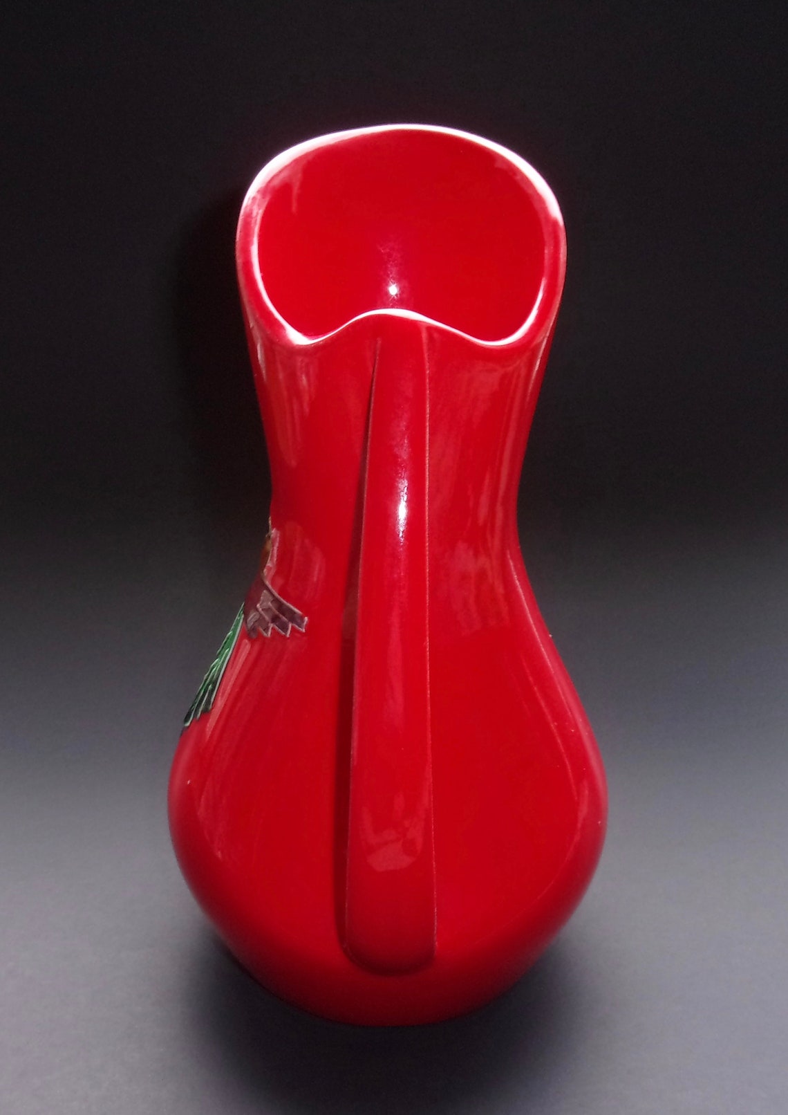 RED PITCHER THUNDERBIRD Hand Painted Eagle Arizona Pottery Bright ...