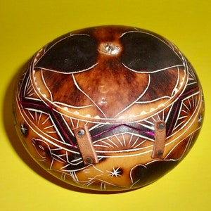 NATIVITY GOURD PERU Carved Vintage Peruvian Handmade Manger Mary Joseph ...