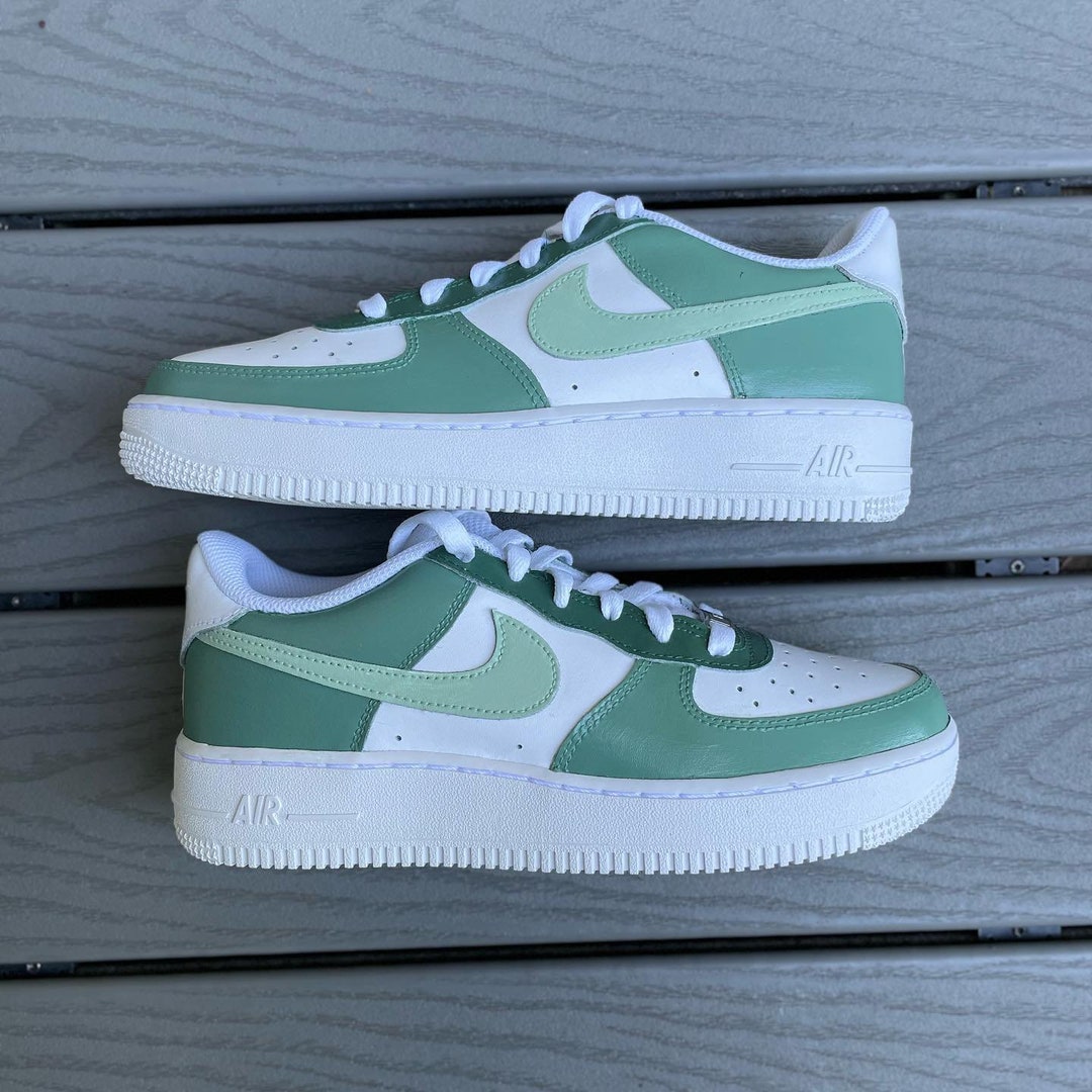 Sage Green Custom Air Force 1s - Etsy