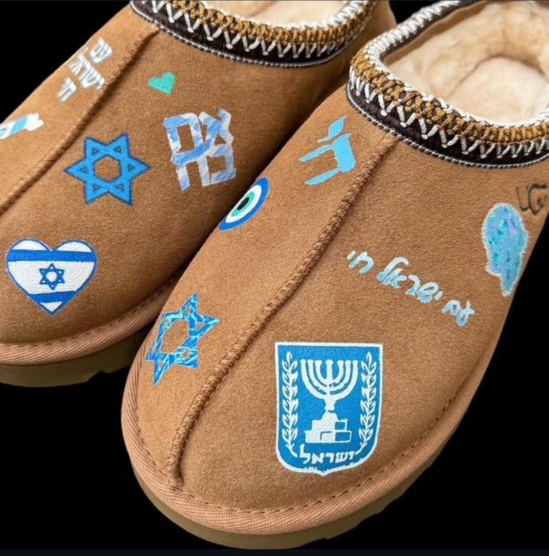 Custom Hand Painted Israel and Jewish Pride Ugg Slippers Shoes - Etsy