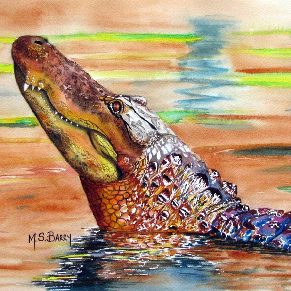 Alligator Painting - Etsy