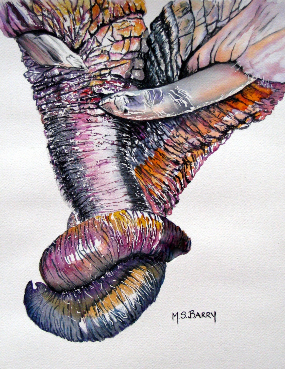 Elephant Trunks Entwined "in the Trunk" - Watercolor Print of Elephants ...