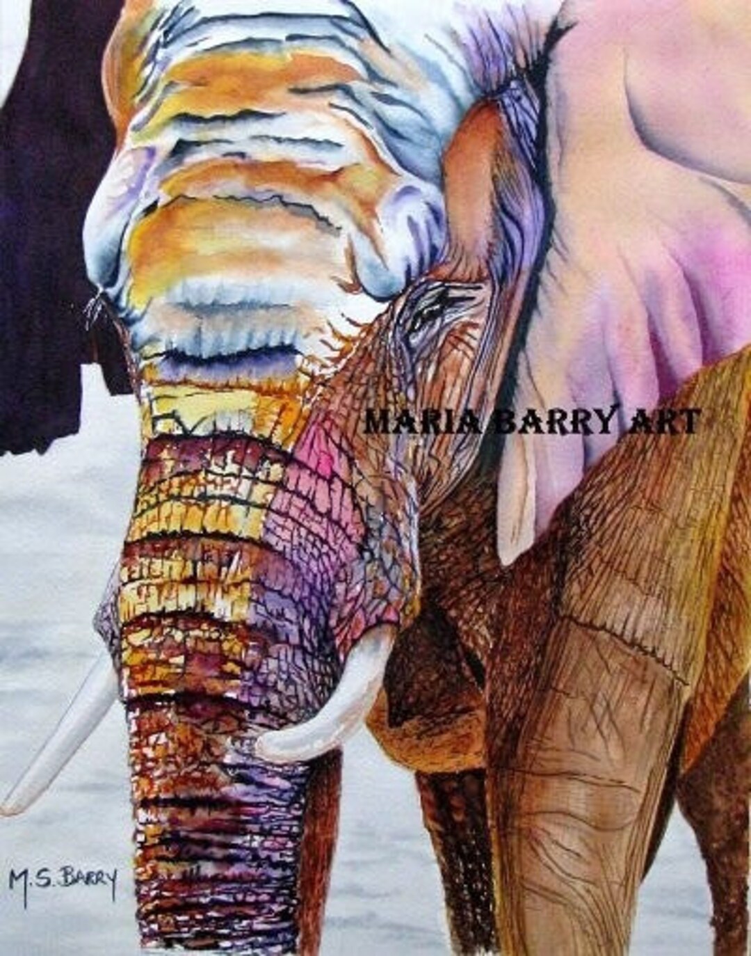 Omega - Elephant Watercolor. Print From an Original Pice of Artwork - Etsy