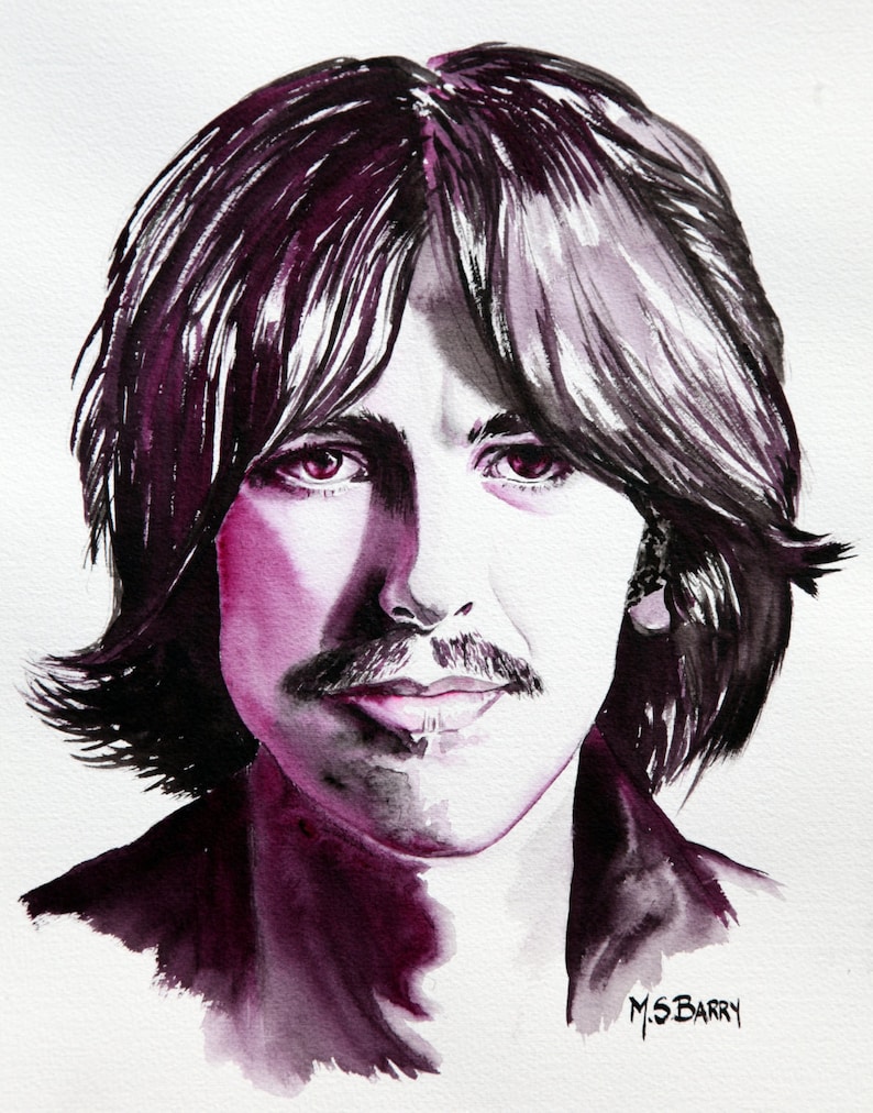 George Harrison - Watercolor Print of George Harrison From the Beatles ...