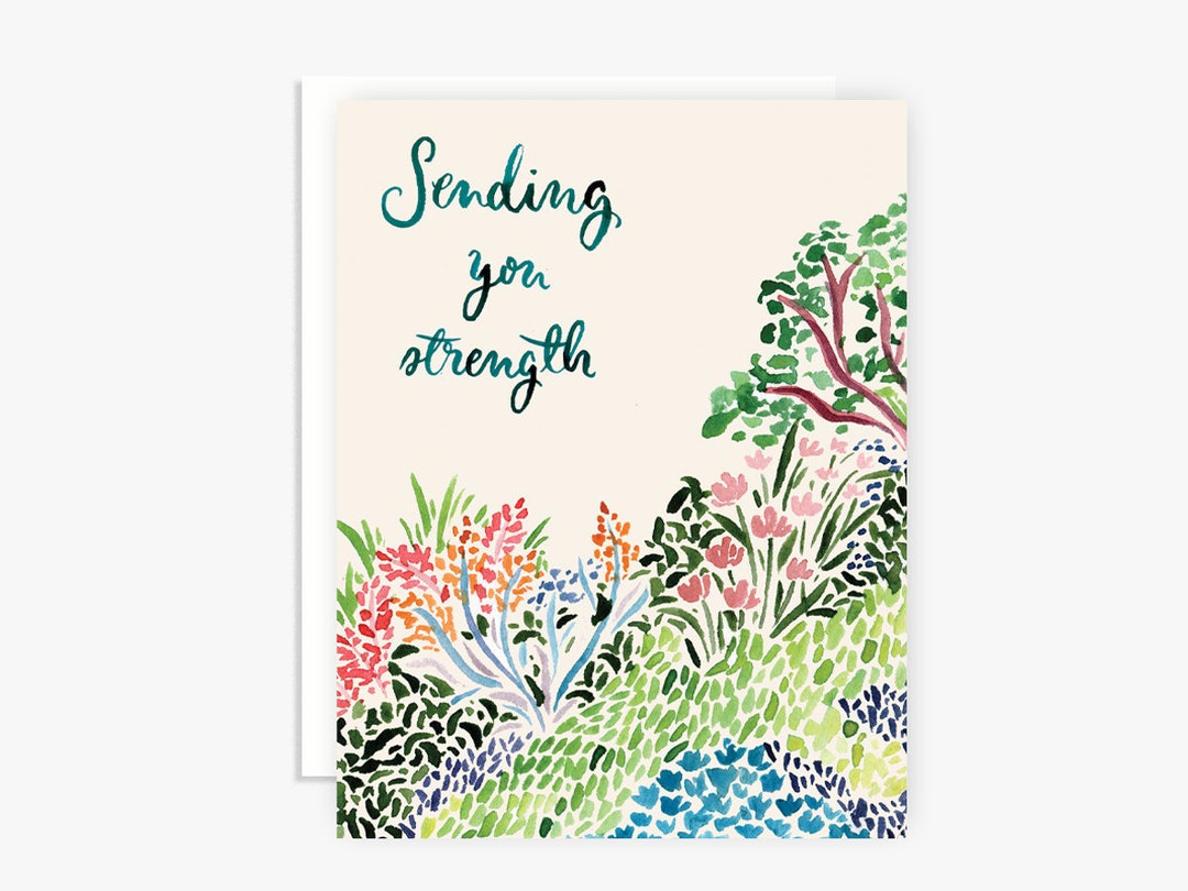 Sending You Strength Watercolor Nature Scene Greeting Card- Watercolor ...