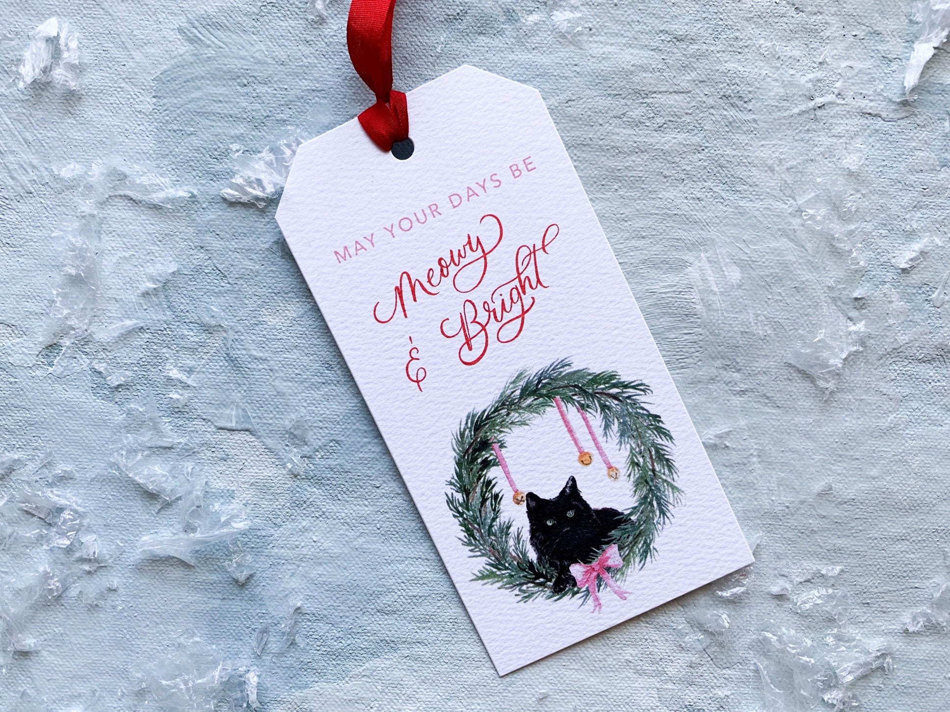 Christmas Cats Gift Tags With Ribbon Set of 10 Holiday Gift Wrap ...