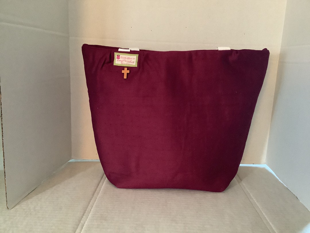Maroon Bucket Bag With Wooden Cross - Etsy