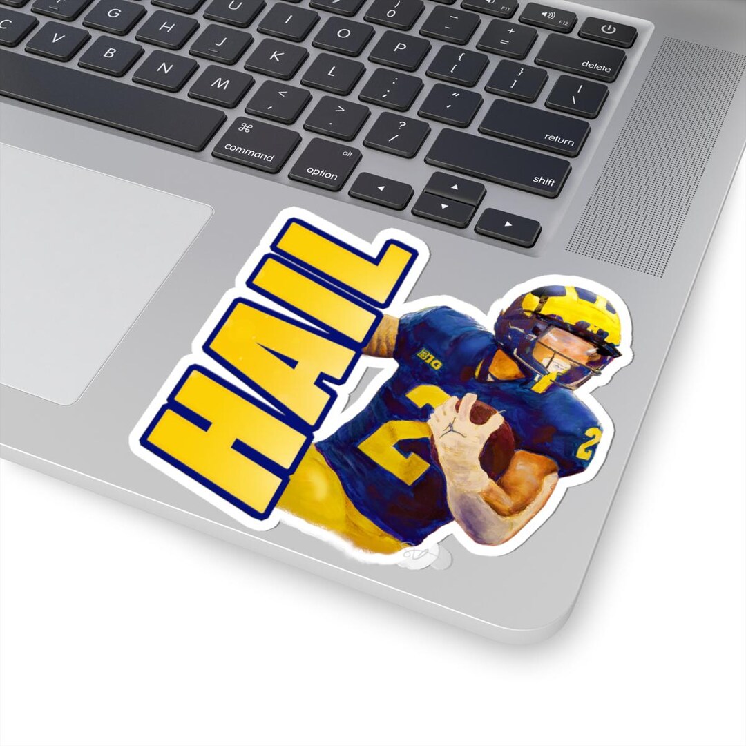 HAIL Football Fans! Football Player Painting, Large Sticker Decal ...