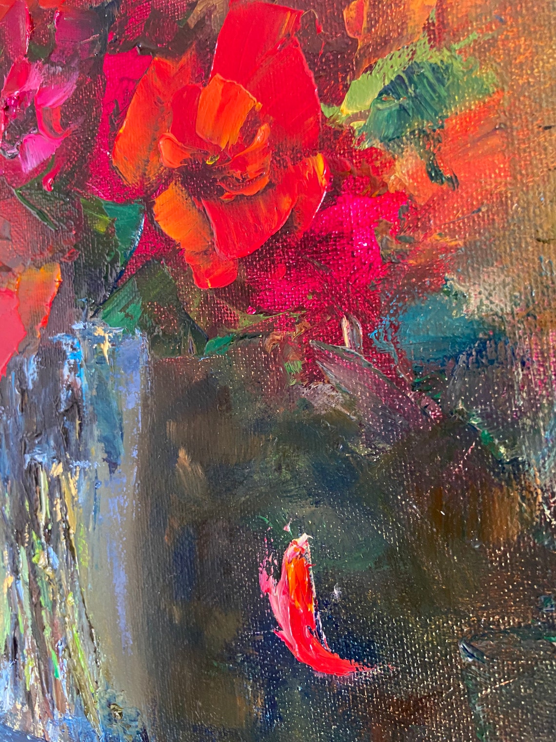 Radiant Charm. Floral Art. Oil Painting on Canvas. - Etsy