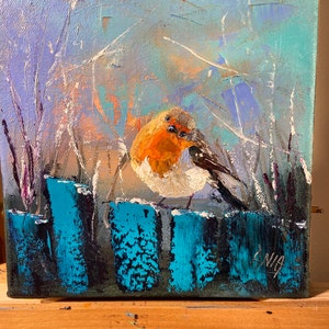 Cute Robin. ORIGINAL OIL PAINTING. Art for Your Home. 20cm X20cm. - Etsy