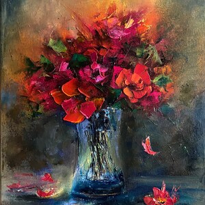 Radiant Charm. Floral Art. Oil Painting on Canvas. - Etsy