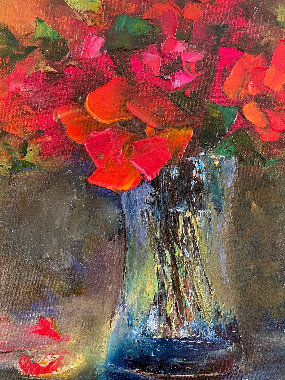 Radiant Charm. Floral Art. Oil Painting on Canvas. - Etsy