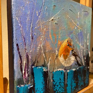 Cute Robin. ORIGINAL OIL PAINTING. Art for Your Home. 20cm X20cm. - Etsy