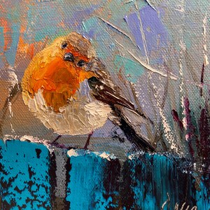 Cute Robin. ORIGINAL OIL PAINTING. Art for Your Home. 20cm X20cm. - Etsy