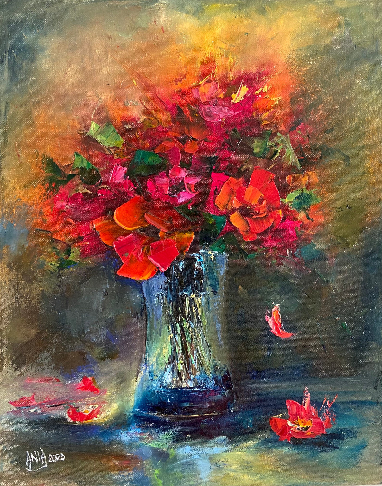 Radiant Charm. Floral Art. Oil Painting on Canvas. - Etsy