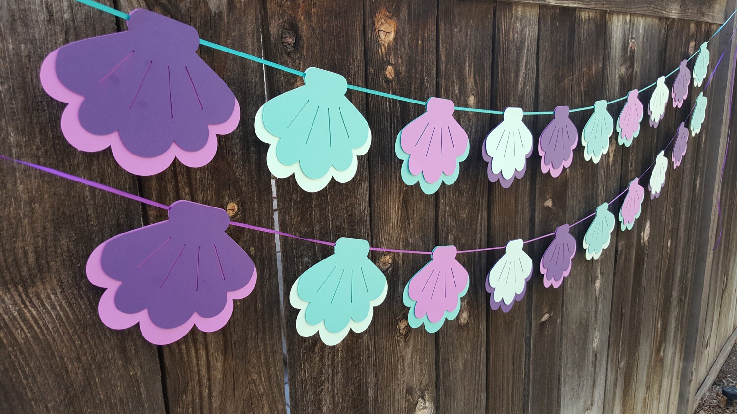 Shell garland Shell banner under the sea seashell banner | Etsy