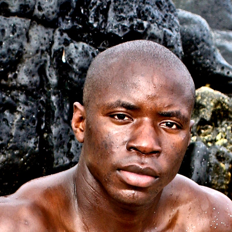Black Rock Beach Photo Gay Art Male Nude Male Art Nude Black Male African Hawaii Beach