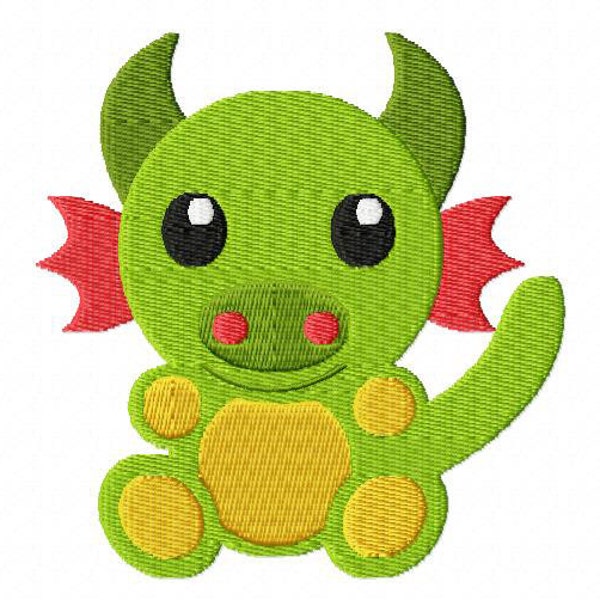 Baby Dragon Embroidery Design - Etsy