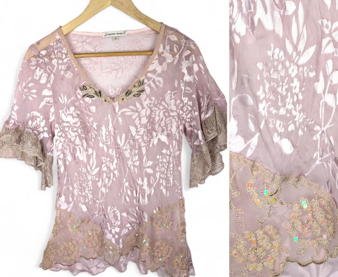 Spencer Alexis 90s Delicate Feminine Demure Cutsey Fairy Top Lace ...