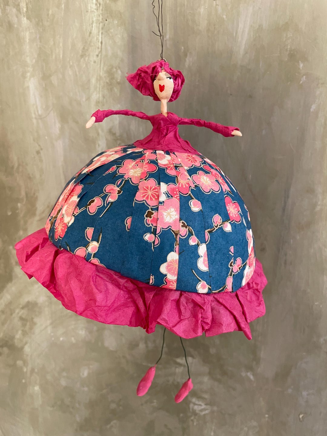 Paper Mache/paper Art BALLERINA for Hanging, Japanese Paper - Etsy