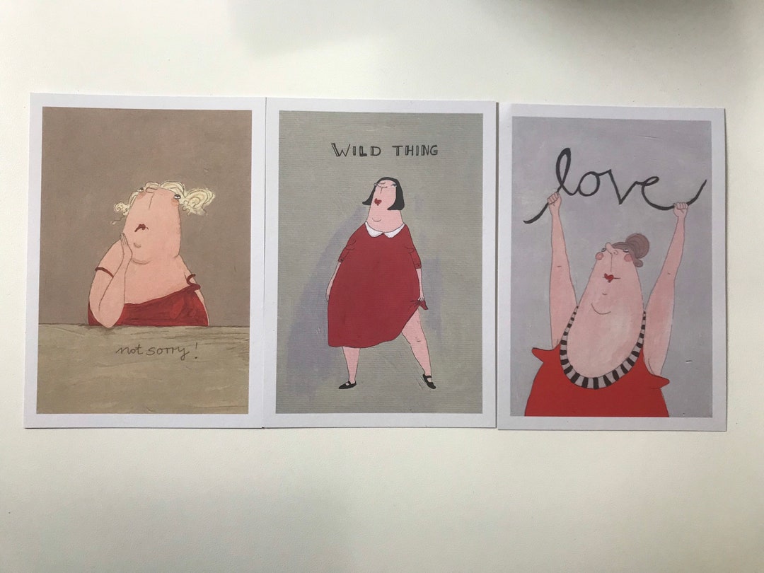 Set of Postcards, Print From Original Artwork, Funny Postcards - Etsy