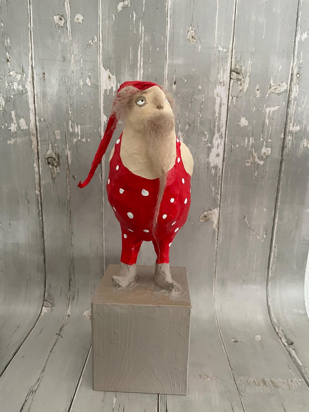 CHRISTMAS Gnome, Gnome, Handsome Dwarf, Papier-mâché and Paperclay ...