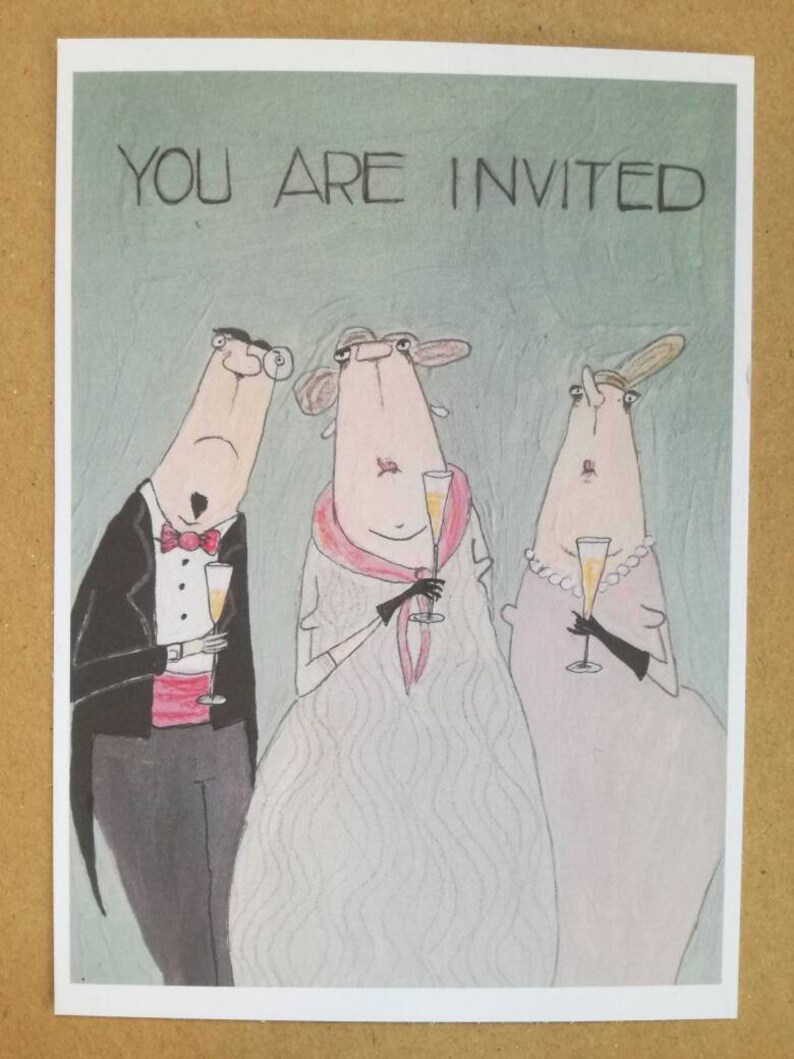 Invitation Card, Funny Postcard, 4x - Etsy