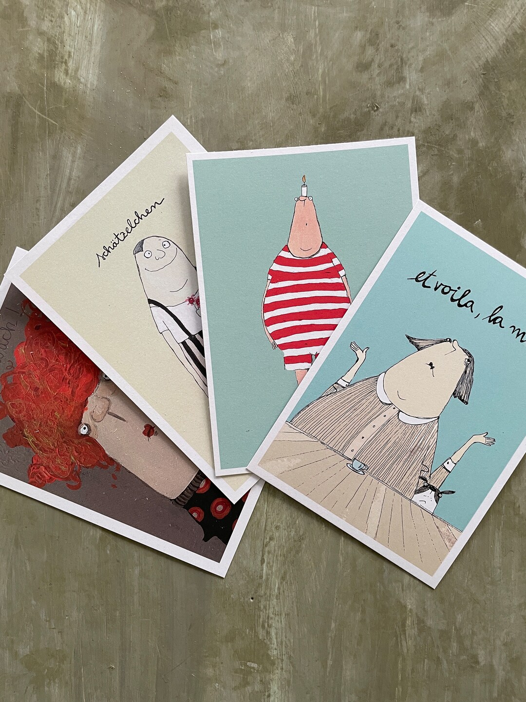 FOUR POSTCARDS, New Postcards, Funny Postcards, Kittiekat Postcards - Etsy