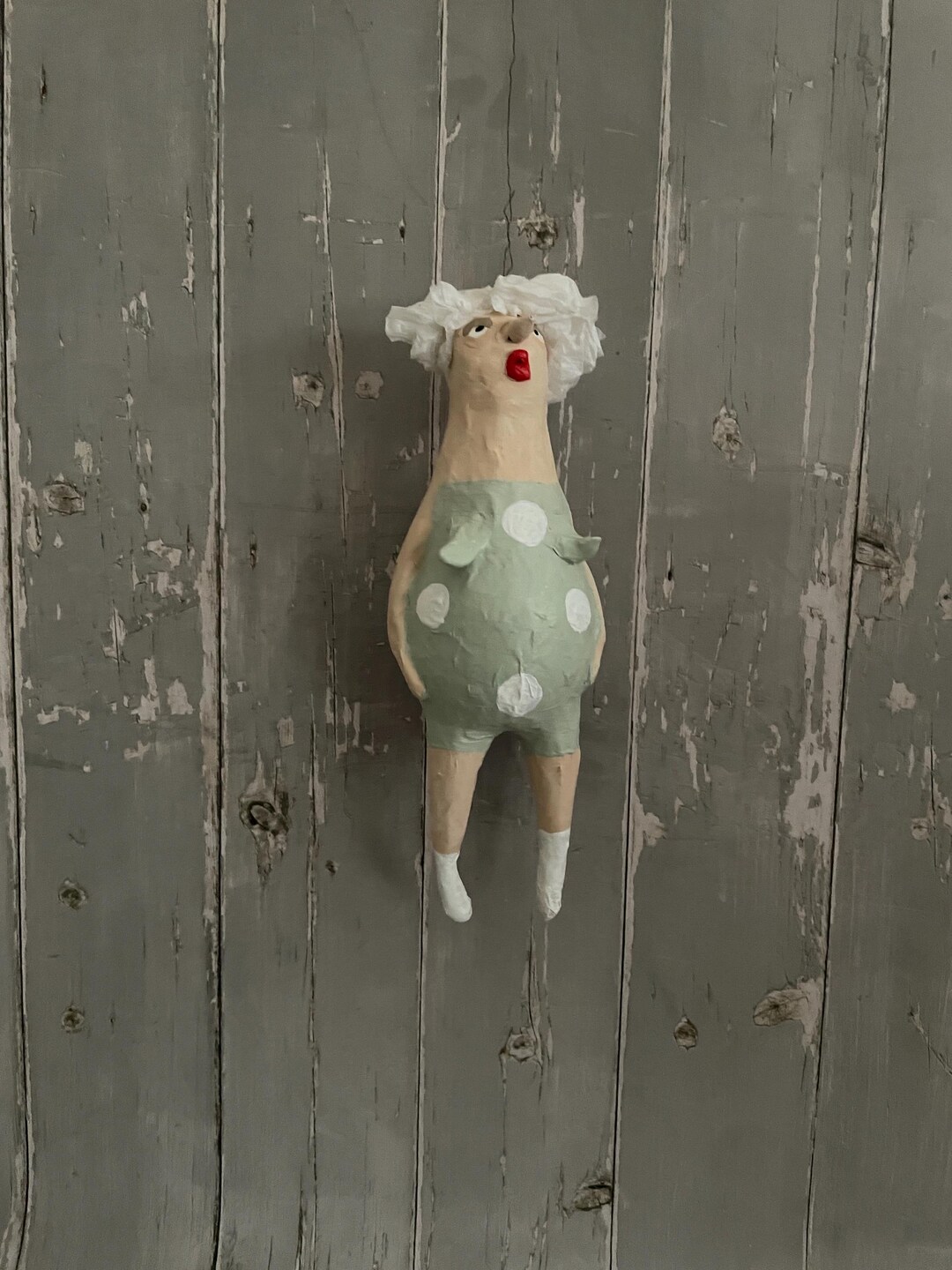 Lady, Woman, Papier-mâché, Paperclay, for Hanging, Lady in Red and ...