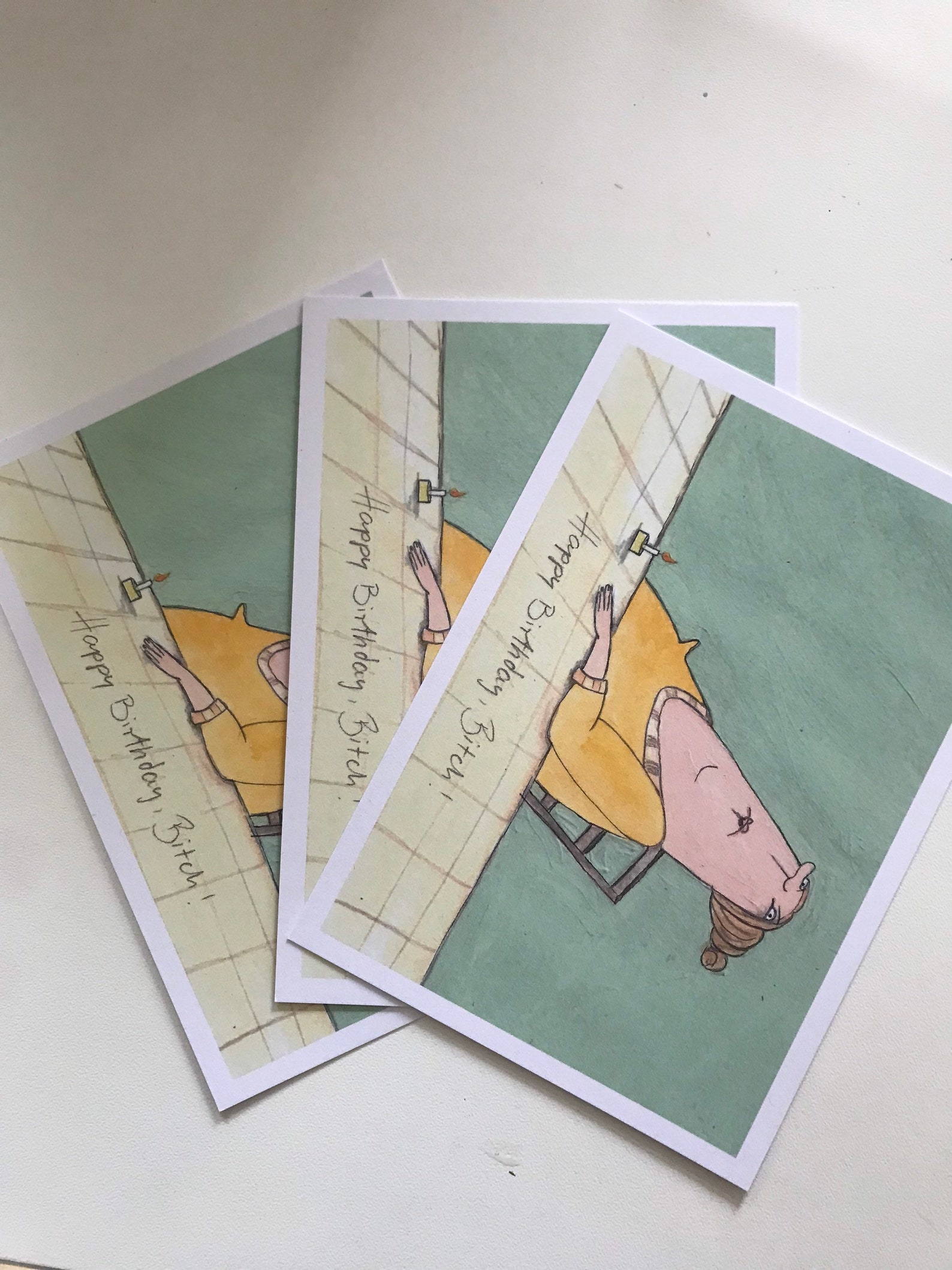 Set of Postcards Print From Original Artwork Funny Postcards | Etsy