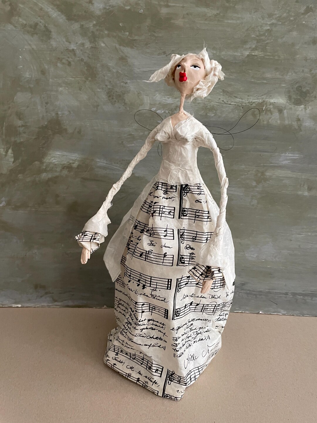 BOTTLE WOMAN, Papier-mâché, Paper Lady, Angel - Etsy