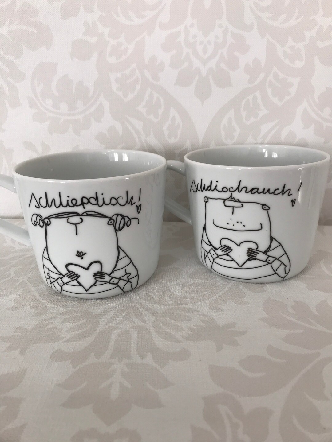 Becher, Tassen , zwei Tassen , Partnertassen,Kaffeebecher, Teebecher ...