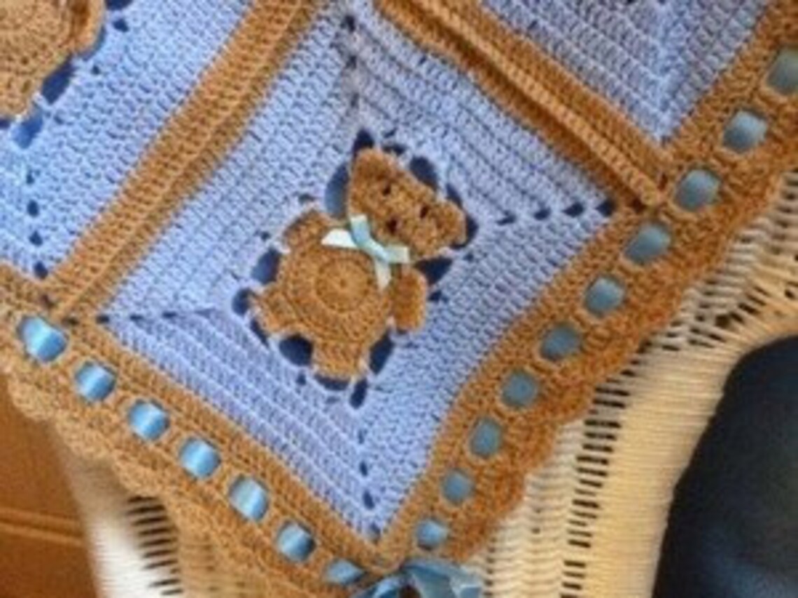 Crochet Pattern Afghan Blanket Teddy Bear US PATTERN PDF Instant ...