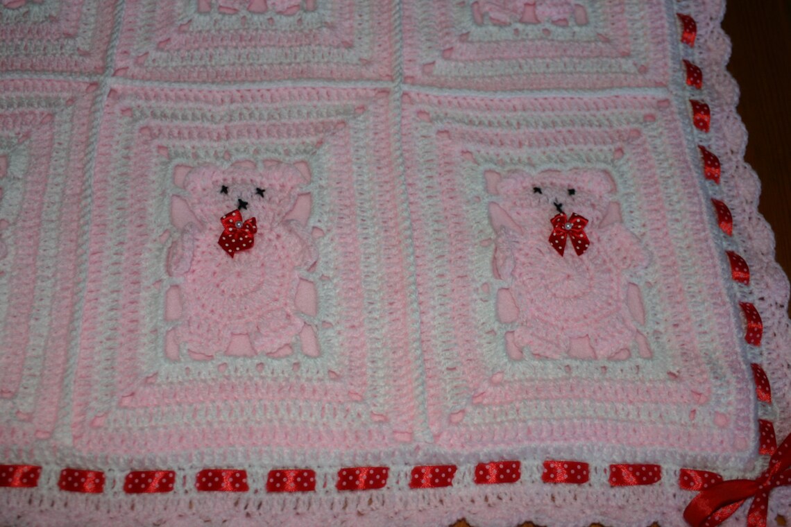Crochet Pattern Afghan Blanket Teddy Bear US PATTERN PDF Instant ...