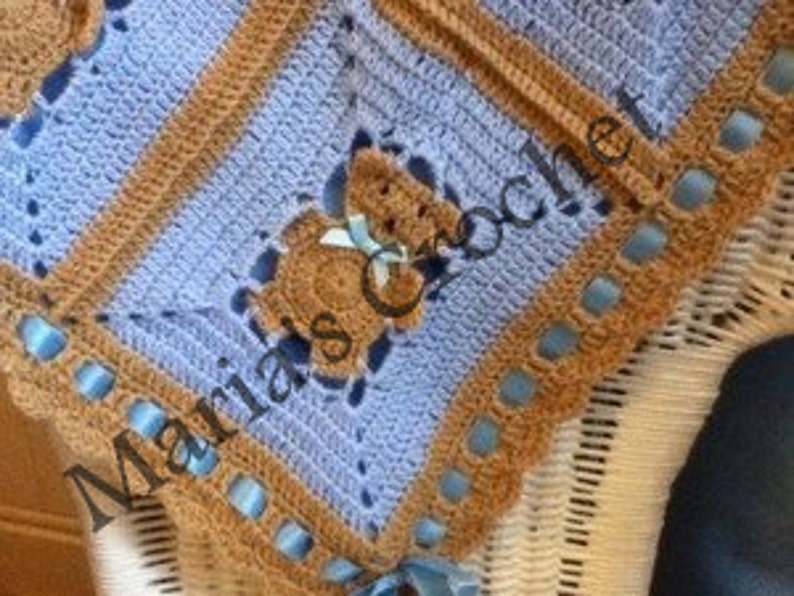 Crochet Pattern Afghan Blanket Teddy Bear UK PATTERN PDF Instant ...