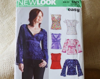 New Look 6515 Misses' Tops, Are Sleeveless, Fluted Capped, 3/4 Length ...