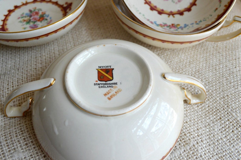 Myott Rose Double Handled Soup Bowl // Royal Stafordshireand Plate Gold ...