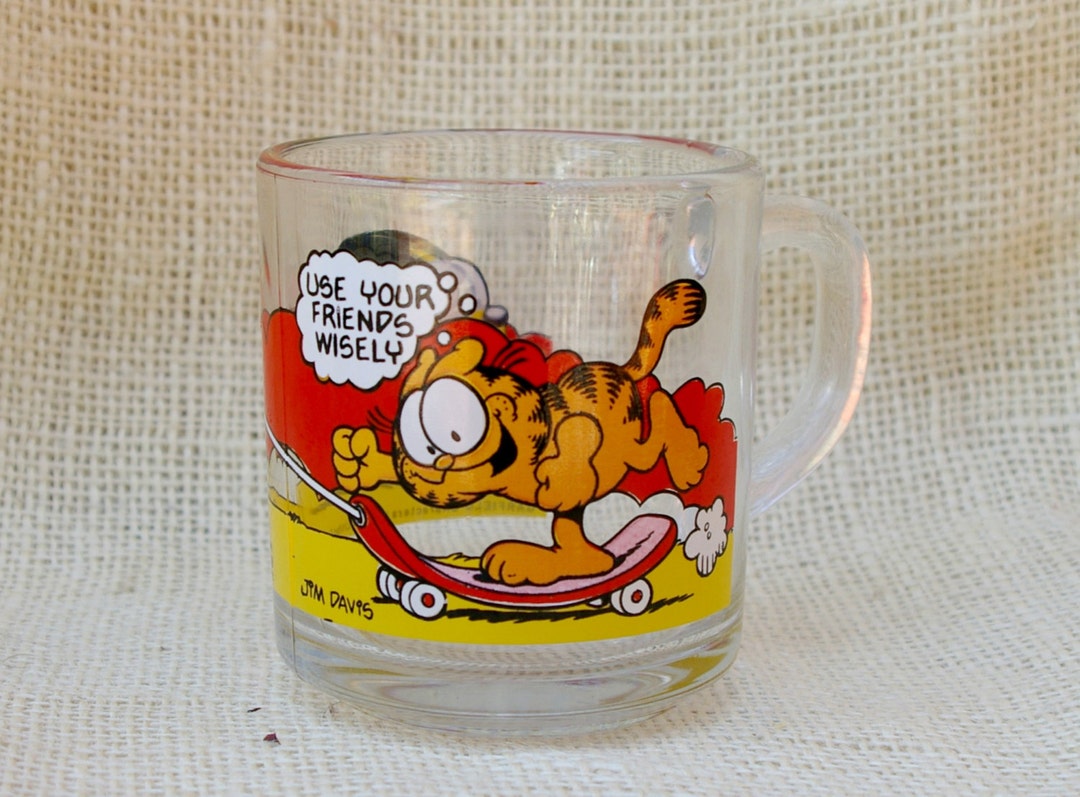 Vintage Garfield Glass Mug // Mcdonalds Garfield Mug // Jim Davis ...