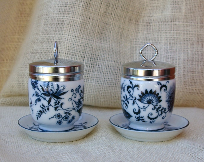 Egg Coddler in Blue Onion Pattern // Blue Danube Egg Coddler - Etsy