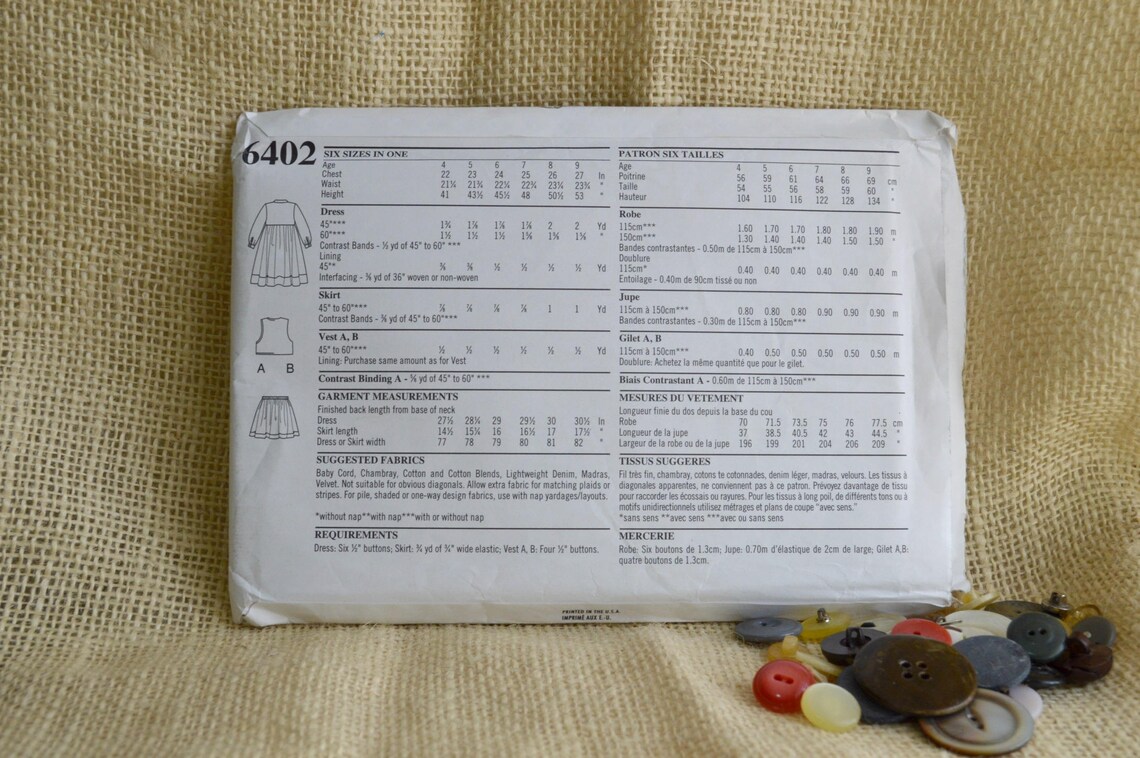 Uncut New look 6402 for kids // Size 4-9 Girls //Empire Waist | Etsy