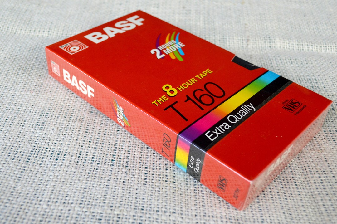 Vintage BASF T160 VHS Video Cassette - Blank 8 Hour VHS Tape - New ...