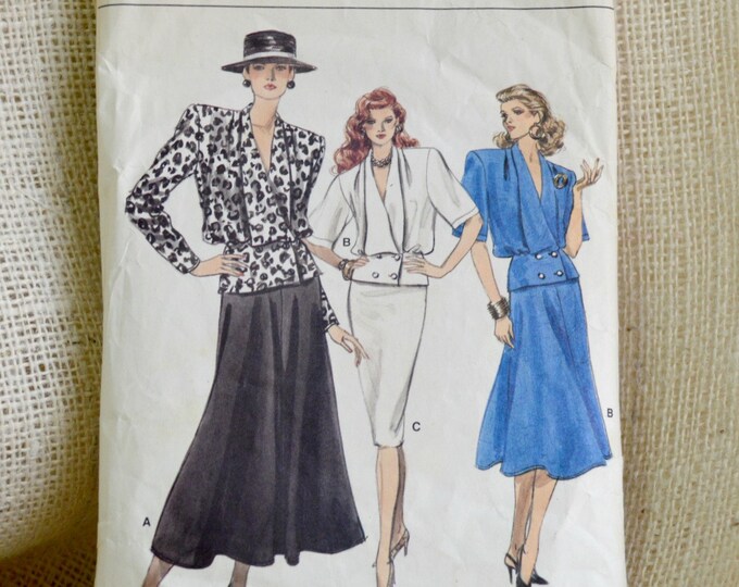 Vogue 9968 // Vintage Misses Tops and Skirt // 1980's Vintage Pattern ...