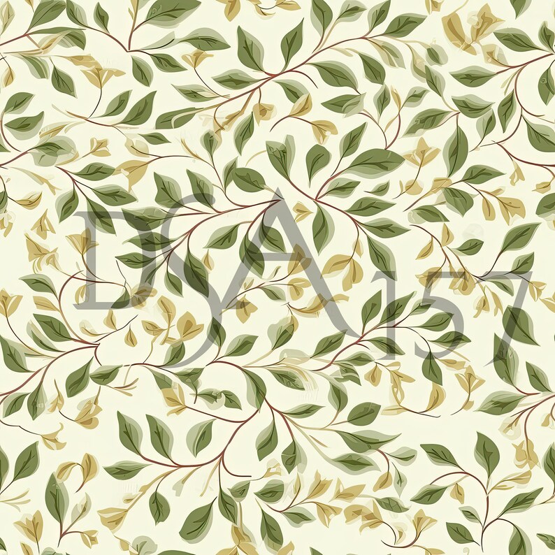 Country Cottage Leaves and Vines Digital Wallpaper Digital Paper Design ...