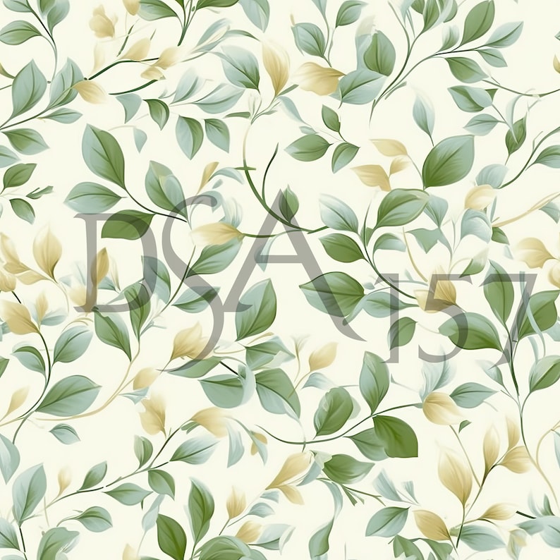 Country Cottage Leaves and Vines Digital Wallpaper | Digital Paper ...