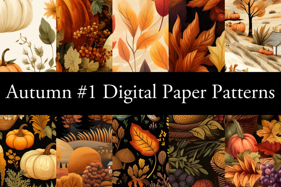 Autumn #1 Digital Wallpaper | Digital Paper Design Pack | Set of 10 ...