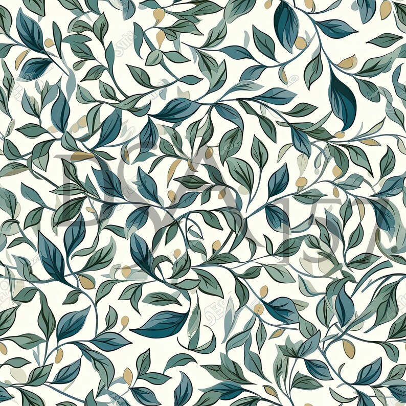 Country Cottage Leaves and Vines Digital Wallpaper Digital Paper Design ...