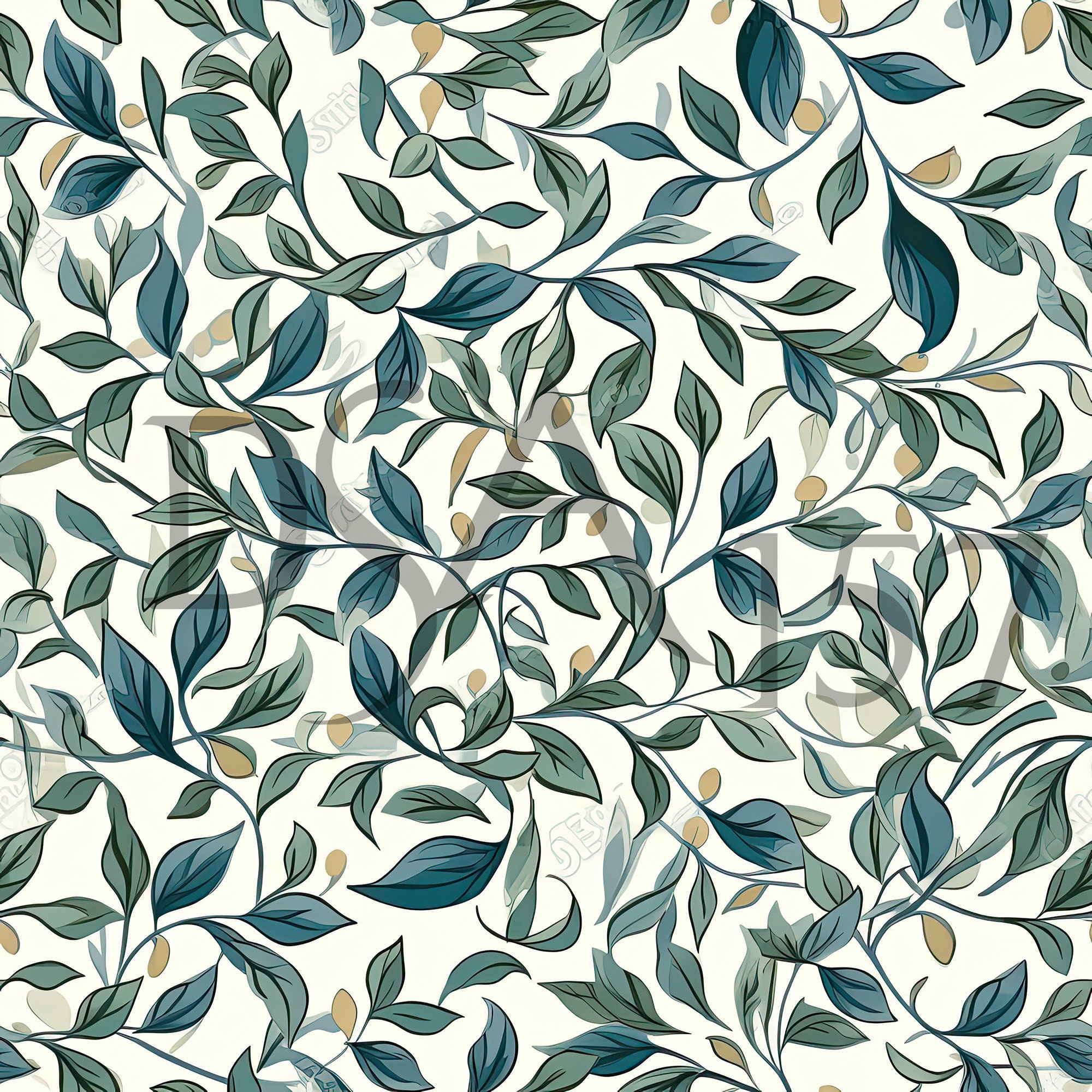 Country Cottage Leaves and Vines Digital Wallpaper Digital Paper Design ...